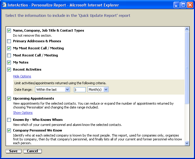 New Overview Report – InterAction Windows Client