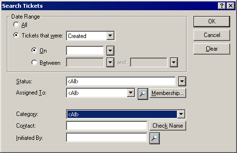 Searching for Data Change Management Tickets – InterAction Windows Client