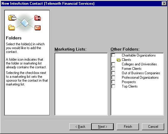 New Company Wizard Panels and Dialog Boxes – InterAction Windows Client