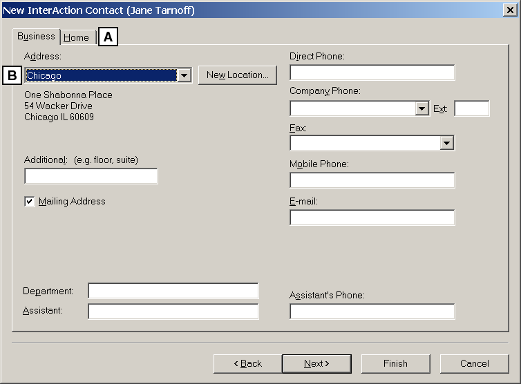 New Person Wizard Panels and Dialog Boxes – InterAction Windows Client