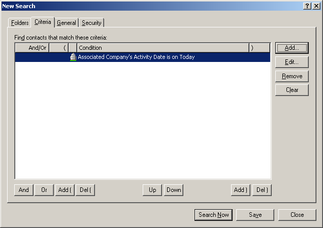 Create a Search – InterAction Windows Client