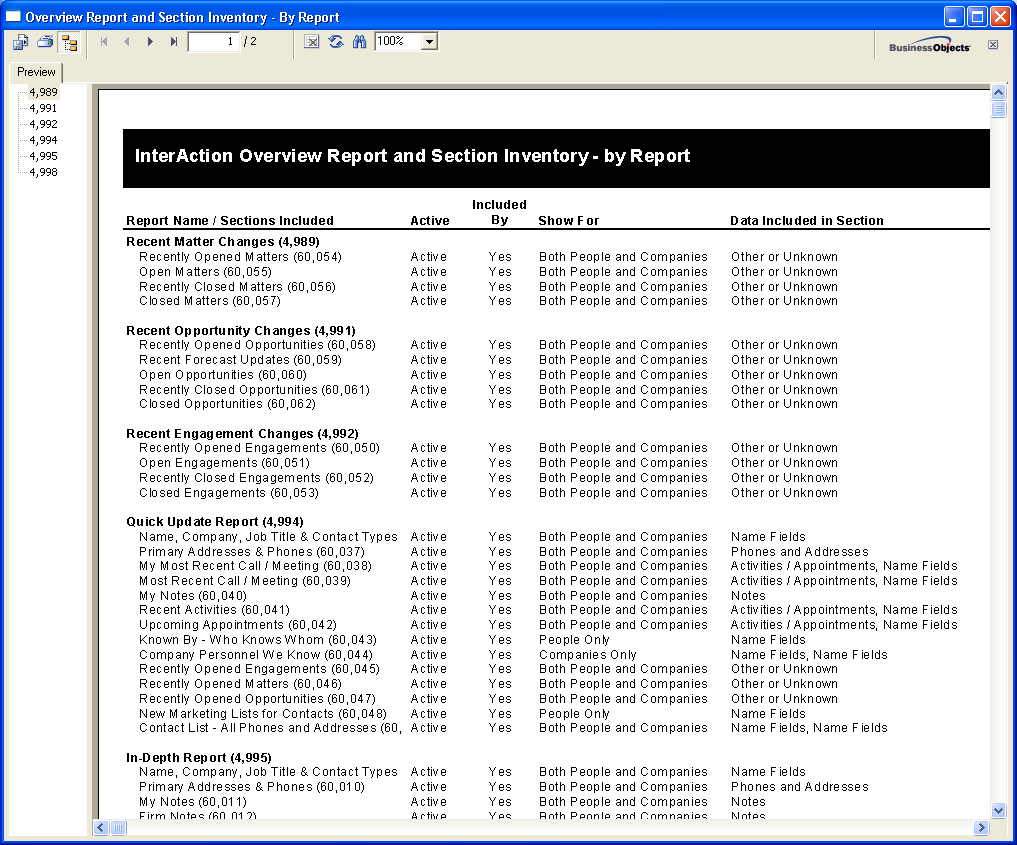 Administrative Reports for InterAction Reporting – InterAction Windows ...