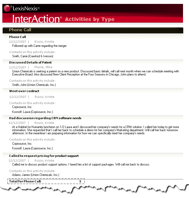 Adding Totals (Count) – InterAction Windows Client