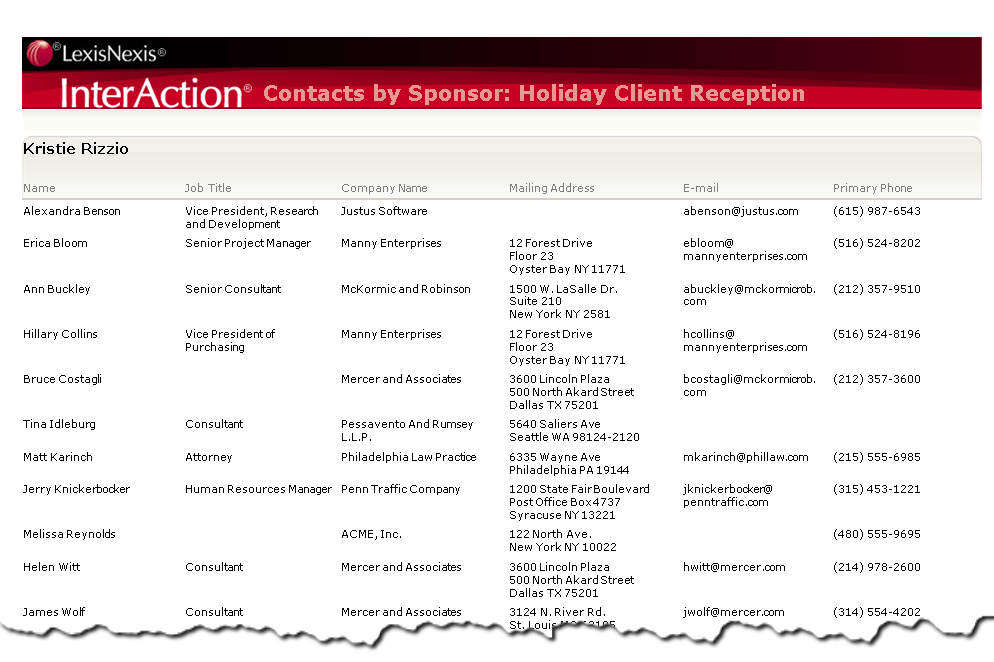 Grouping Information – InterAction Windows Client