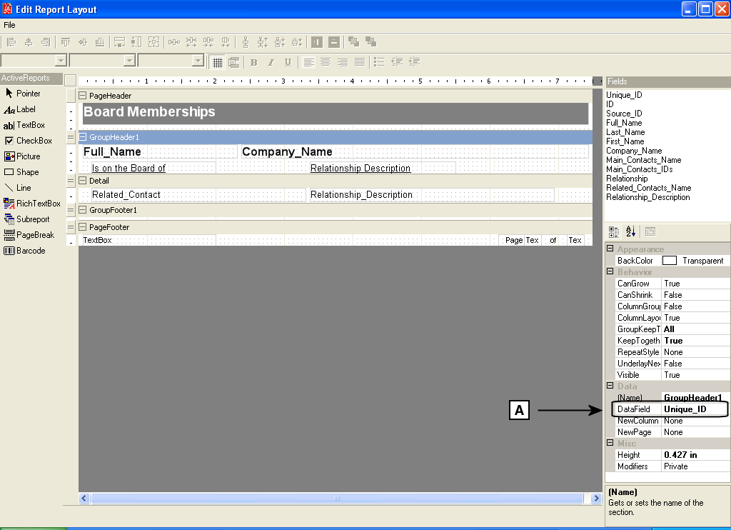 Grouping Information – InterAction Windows Client