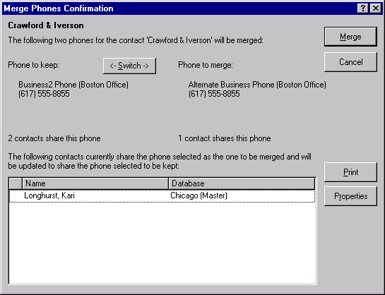 Merging Contact Information - Phones, Addresses, and Electronic ...