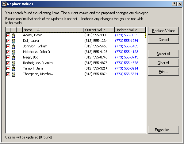 Finding and Replacing Contact Data – InterAction Windows Client